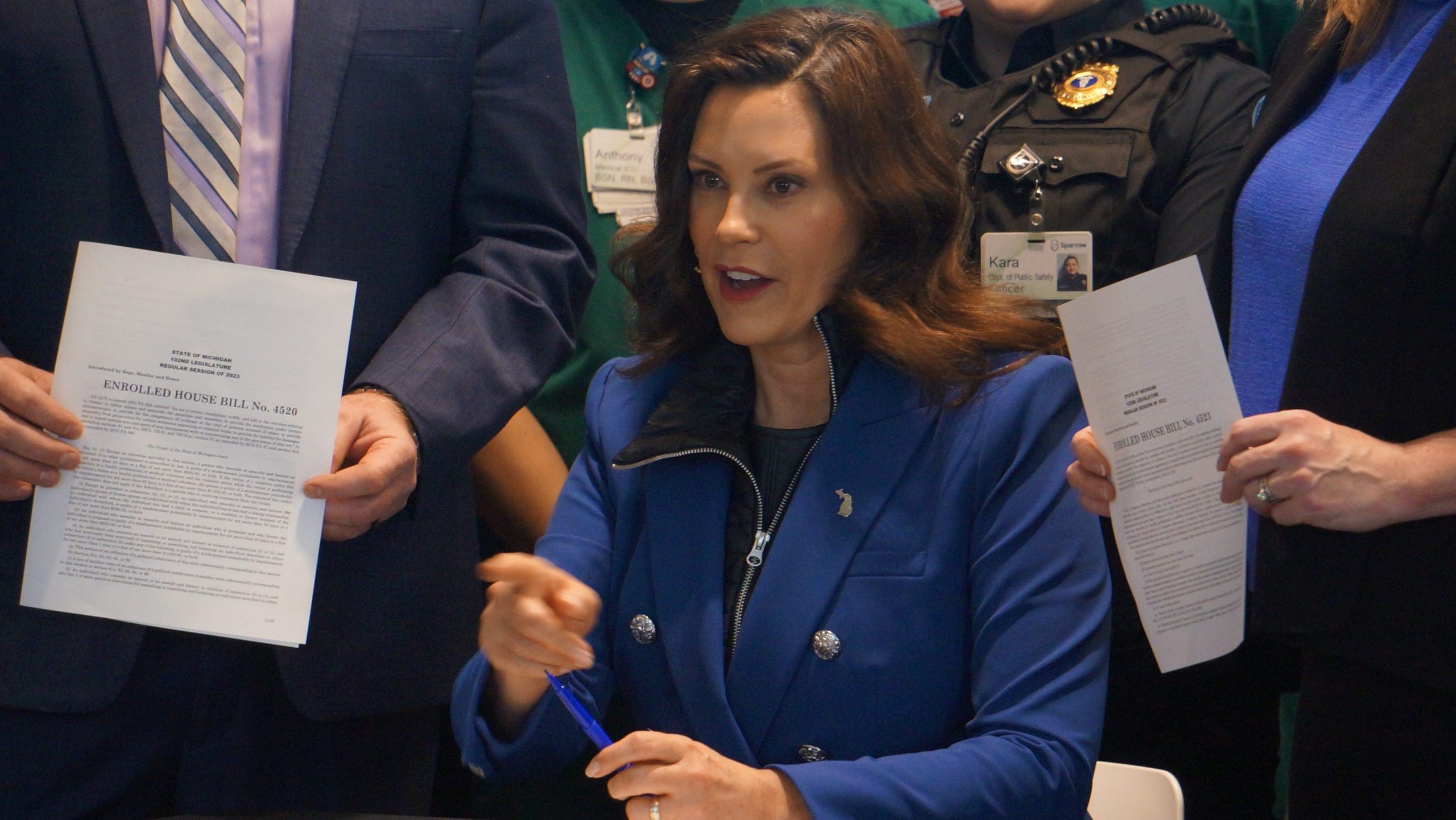 Whitmer signs laws to discourage threats and violence against health ...