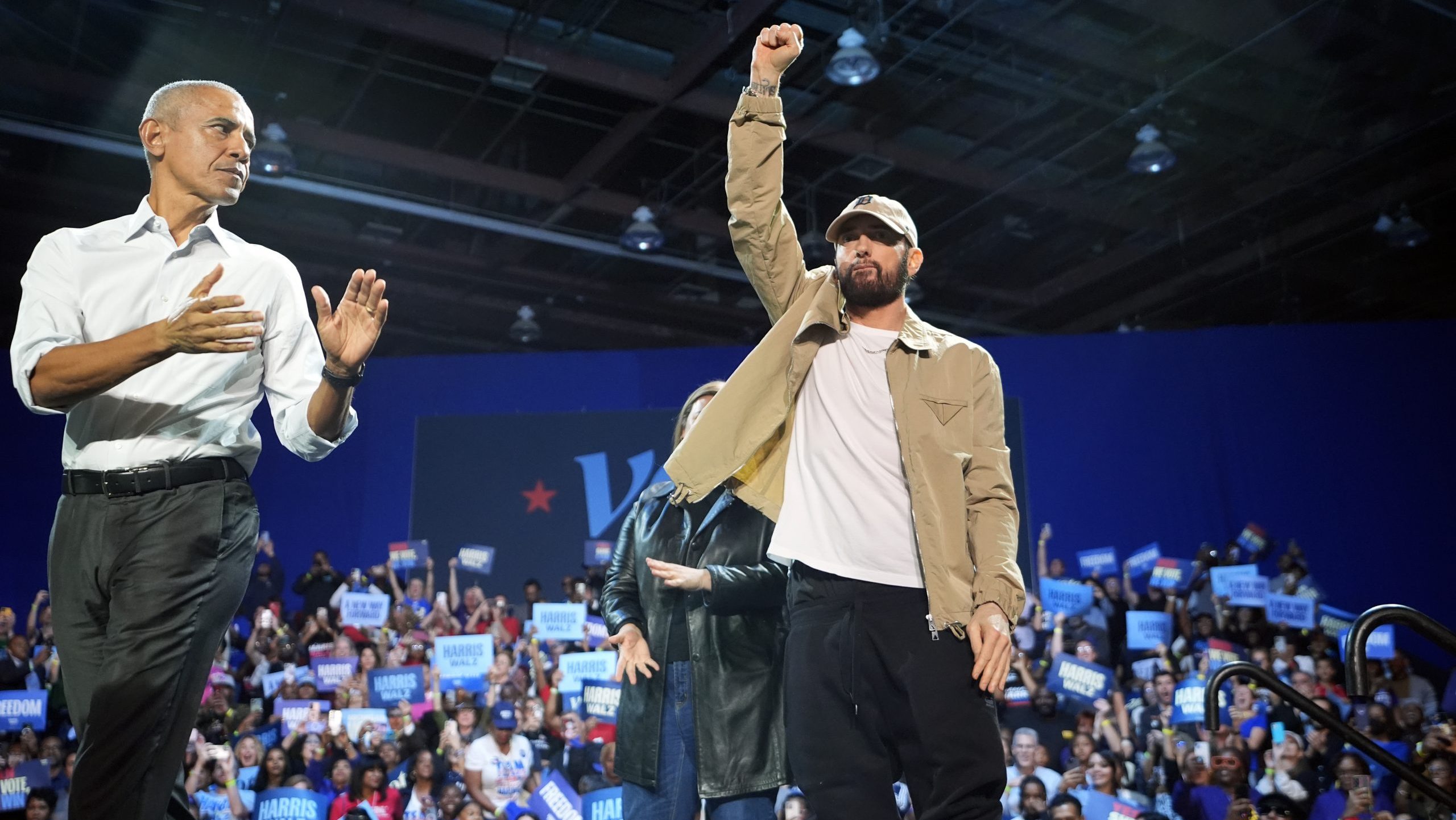 Obama, Eminem, elected officials rally Democrats in Detroit - WDET 101.9 FM