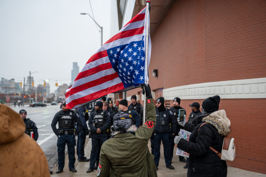 Detroit protestors tell Trump to 'get out', say no to war and ICE ...